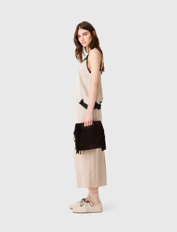Maje Satin Pencil Skirt