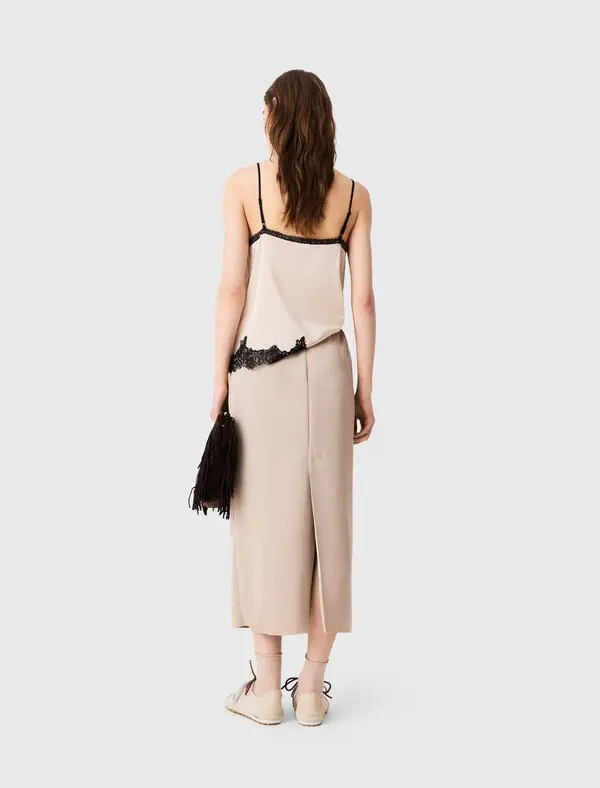 Maje Satin Pencil Skirt