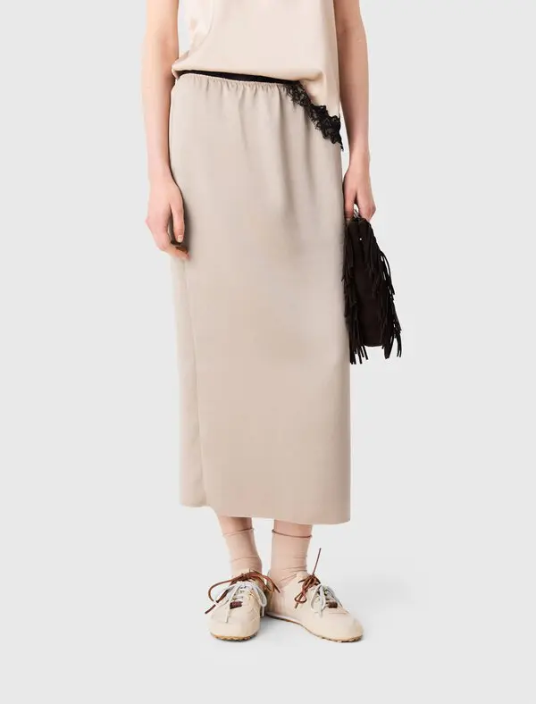 Maje Satin Pencil Skirt