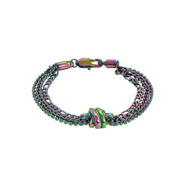 Tateossian Thompson Iridescent Twisted Knot Bracelet - Black/gray/yellow