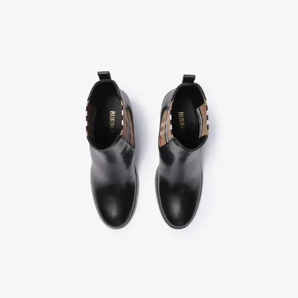 Burberry Leather Hampstead Heel Boots
