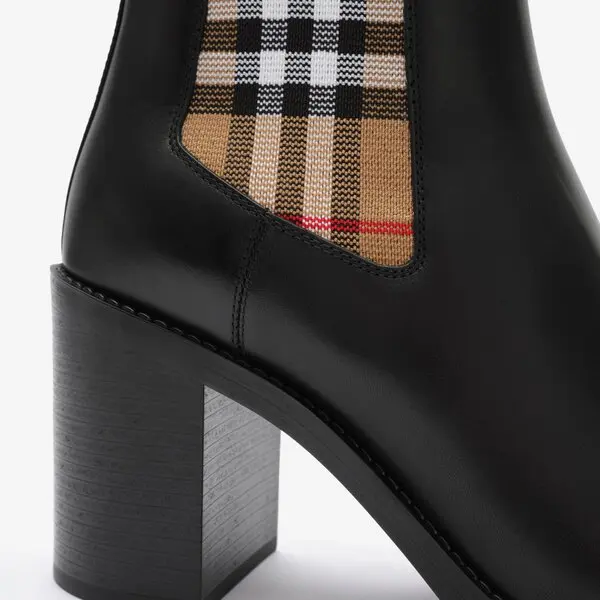 Burberry Leather Hampstead Heel Boots