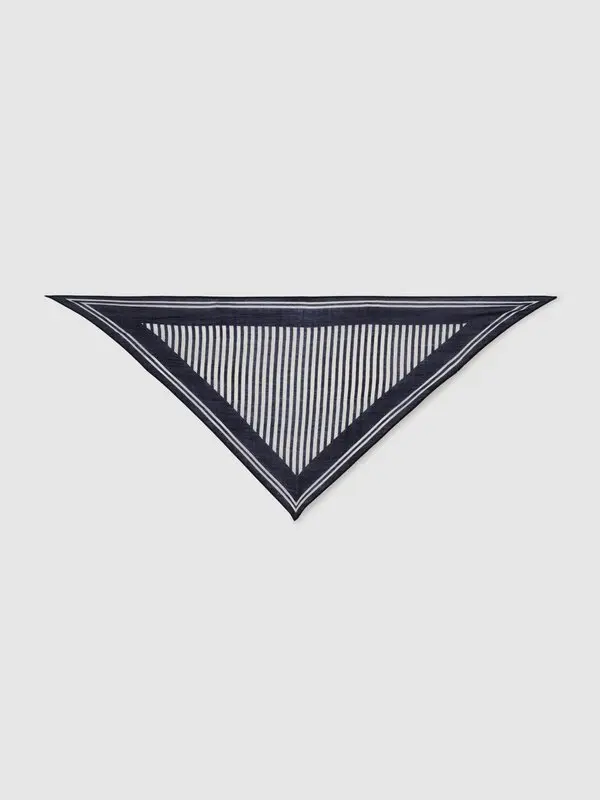 REISS Trinny Wool-silk Stripe Triangle Scarf