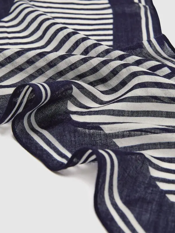 REISS Trinny Wool-silk Stripe Triangle Scarf