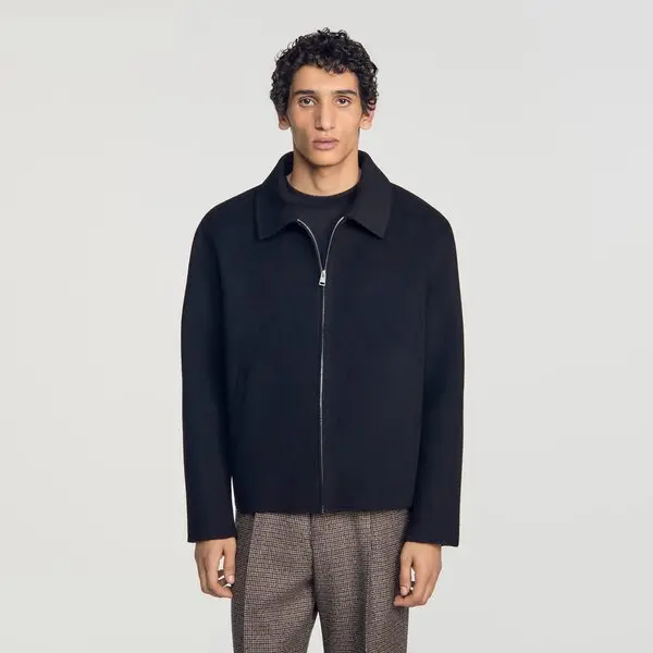 Sandro Double-faced Wool Zip-up Jacket