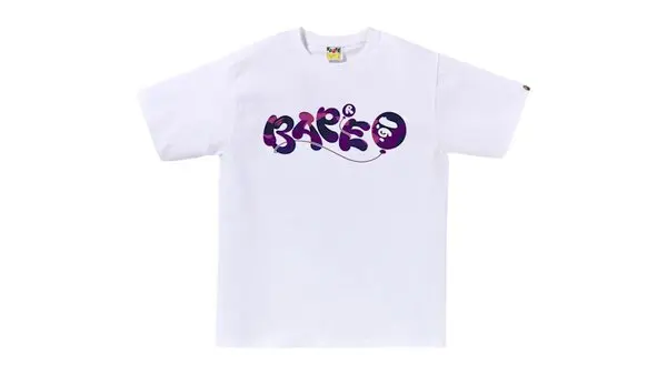 A BATHING APE Camo Balloon Tee Shirt - White/purple