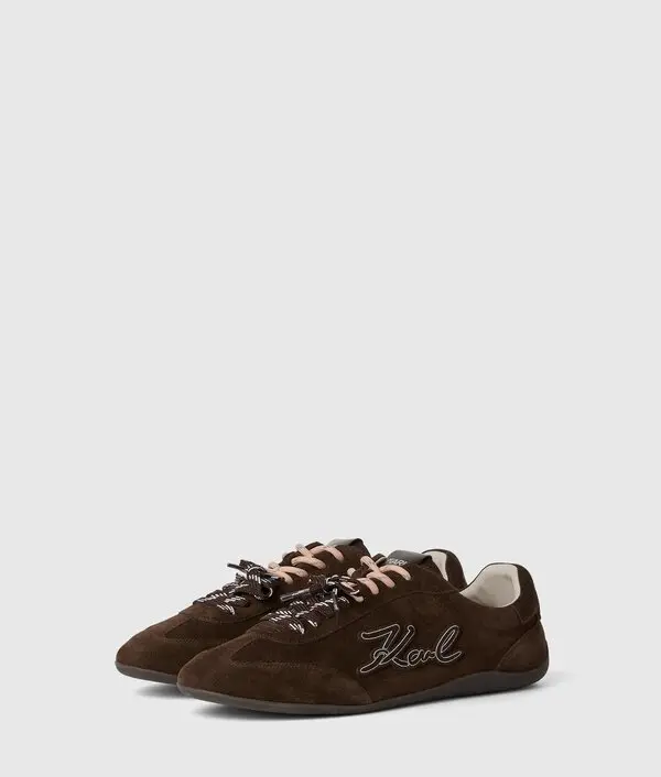 Karl Lagerfeld Altia Suede Signature Lace-up Sneakers