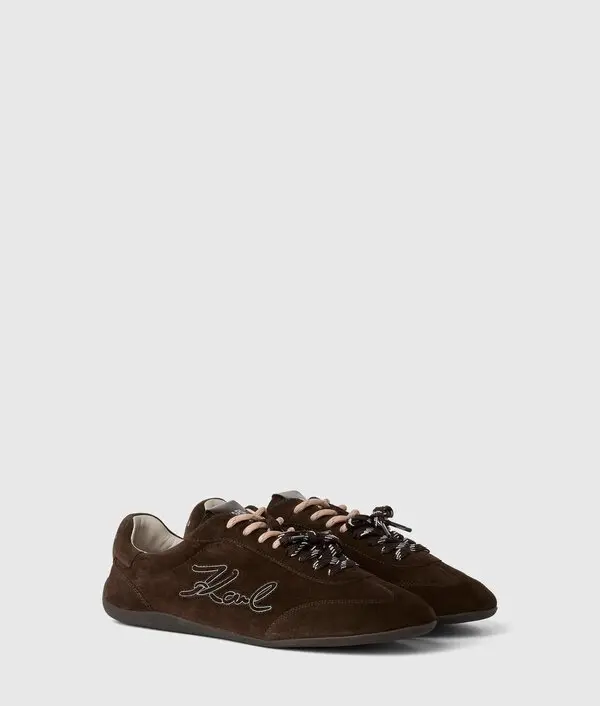 Karl Lagerfeld Altia Suede Signature Lace-up Sneakers