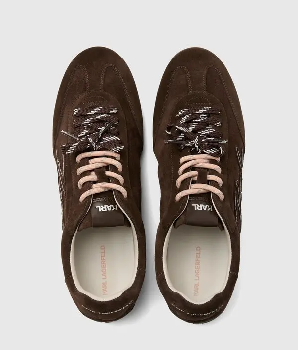 Karl Lagerfeld Altia Suede Signature Lace-up Sneakers