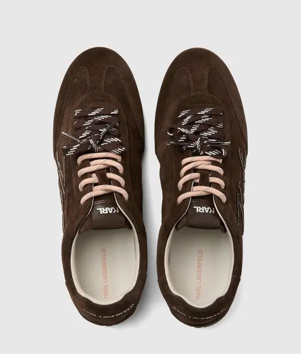 Karl Lagerfeld Altia Suede Signature Lace-up Sneakers