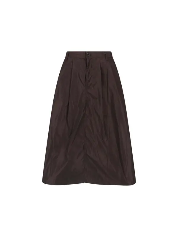 Aspesi Midi Skirt In Technical Fabric - Brown