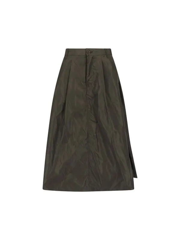 Aspesi Midi Skirt In Technical Fabric - Green