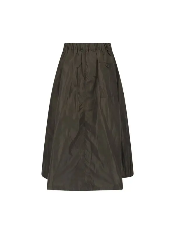 Aspesi Midi Skirt In Technical Fabric - Green