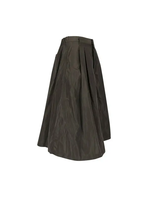 Aspesi Midi Skirt In Technical Fabric - Green