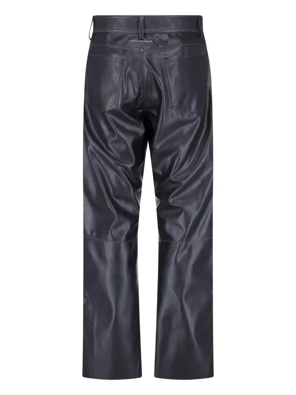 MAISON MARGIELA Faux Leather Straight Leg Trousers