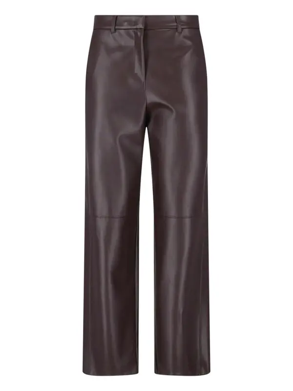 Max Mara Faux Leather Pants - Brown