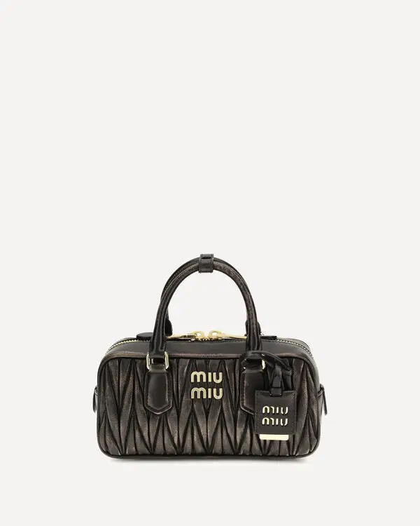 Miu Miu Arcadie Handbag In Quilted Nappa Leather - Brown
