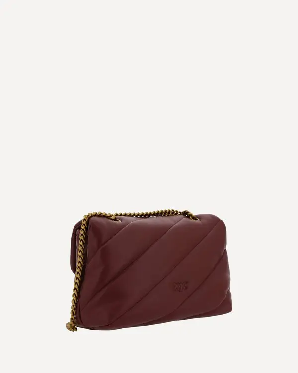 Pinko Love Classic Quilted Leather Shoulder Bag - Red