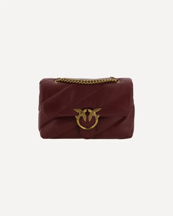 Pinko Love Classic Quilted Leather Shoulder Bag - Red