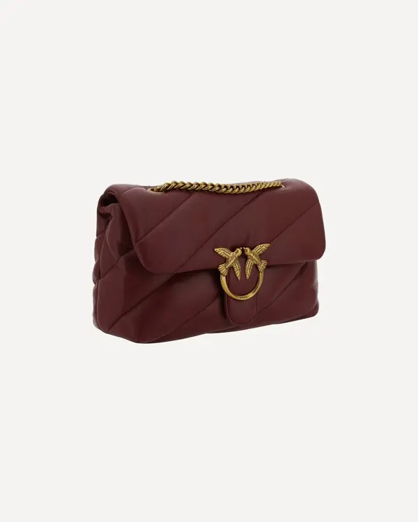 Pinko Love Classic Quilted Leather Shoulder Bag - Red