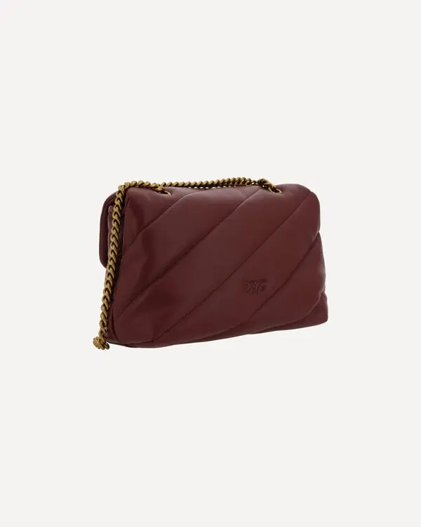 Pinko Love Classic Quilted Leather Shoulder Bag - Red