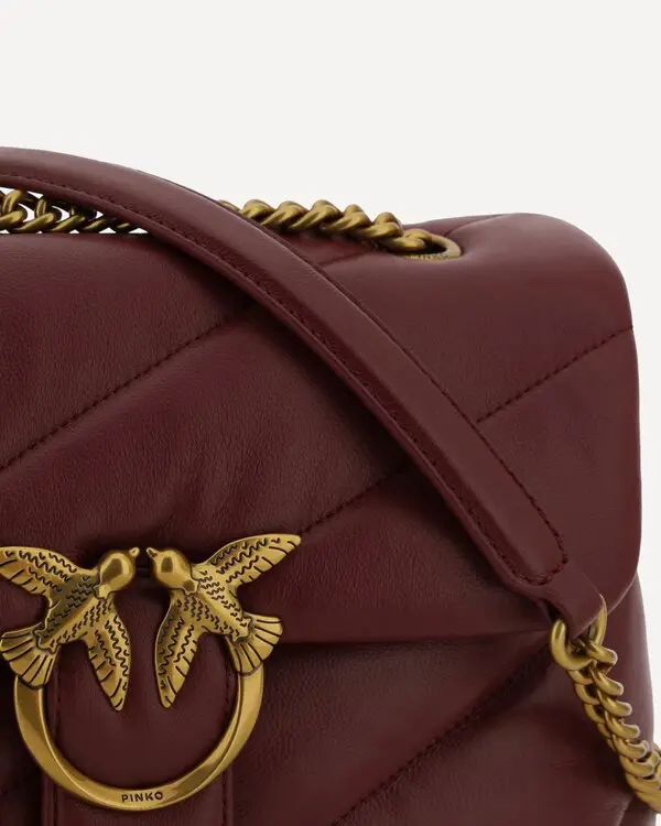 Pinko Love Classic Quilted Leather Shoulder Bag - Red
