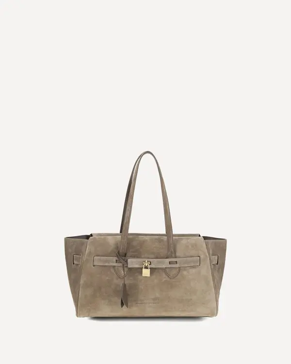 Brunello Cucinelli Suede Shoulder Bag - Beige