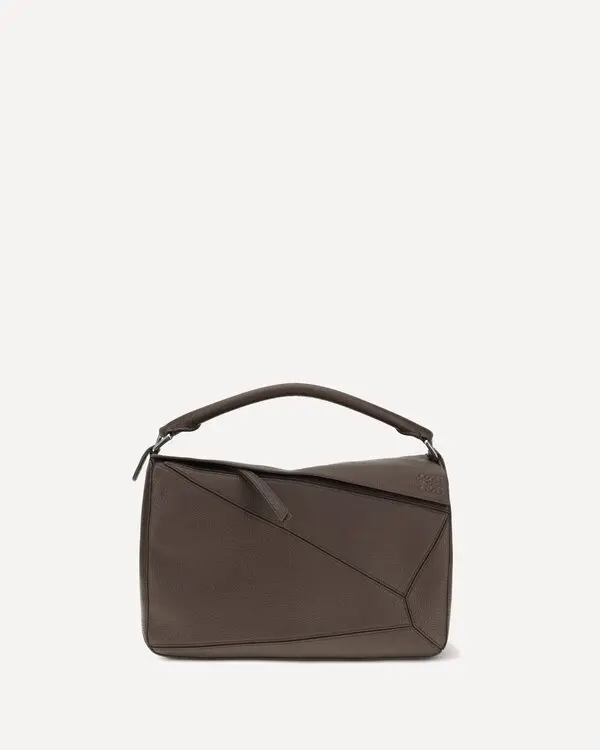 Loewe Large Puzzle Bag In Garnet Calfskin - Brown