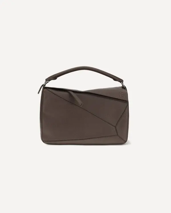 Loewe Large Puzzle Bag In Garnet Calfskin - Brown