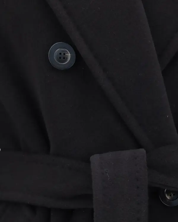 Max Mara 101801 Madame Double-breasted Wool & Cashmere Coat - Black
