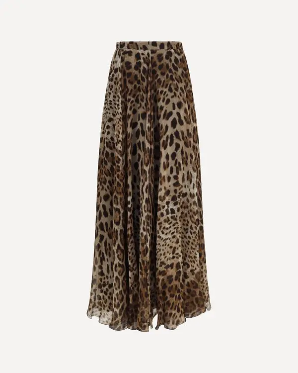Dolce & Gabbana Leopard-print Chiffon Skirt
