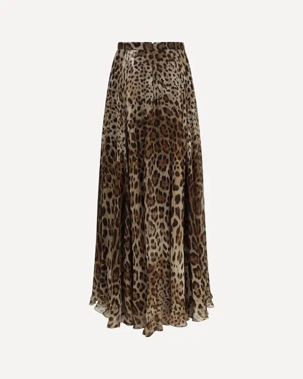 Dolce & Gabbana Leopard-print Chiffon Skirt