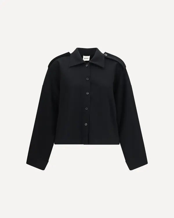 Khaite Bodine Wide-sleeve Shirt - Black