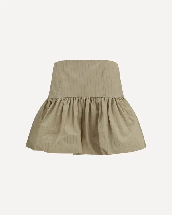 GANNI Ruffled Mini Skirt - Beige