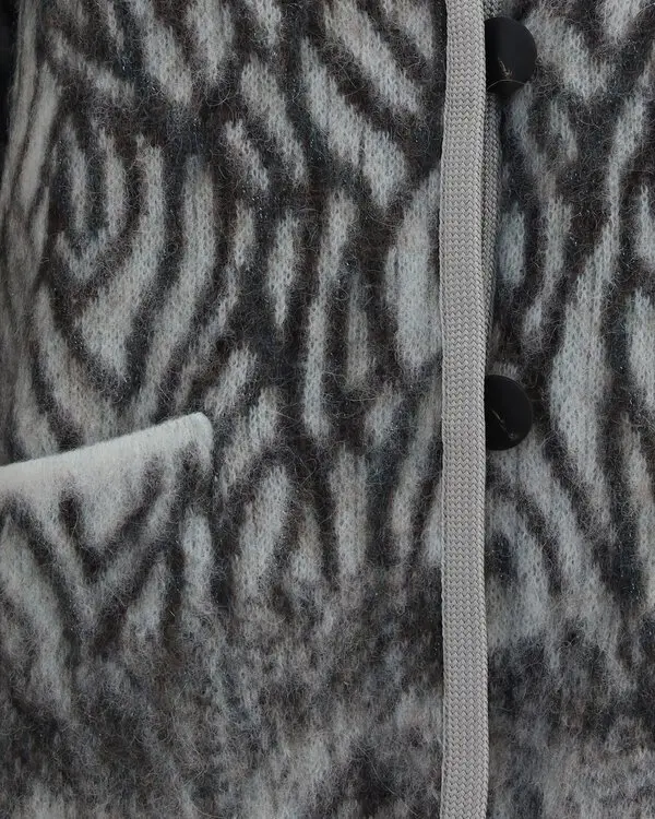FORTE_FORTE Heron Feather Motif Brushed Cardigan