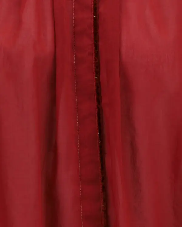 FORTE_FORTE Pleated High-neck Blouse - Red