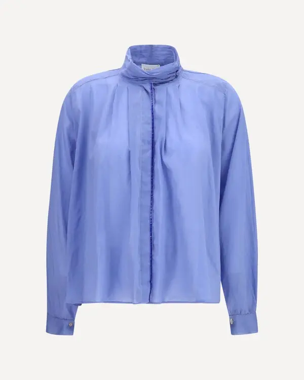 FORTE_FORTE Pleated High-neck Blouse