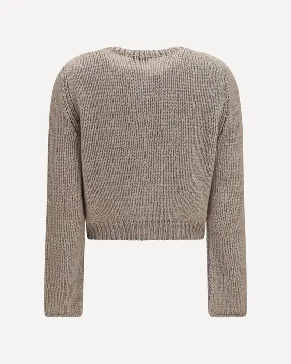 FORTE_FORTE Chunky Knit Button Front Cardigan - Beige
