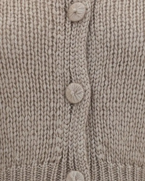 FORTE_FORTE Chunky Knit Button Front Cardigan - Beige