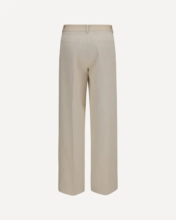 FORTE_FORTE Wide-leg Cotton Chino Trousers - Beige