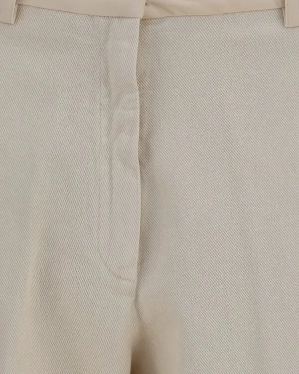 FORTE_FORTE Wide-leg Cotton Chino Trousers - Beige