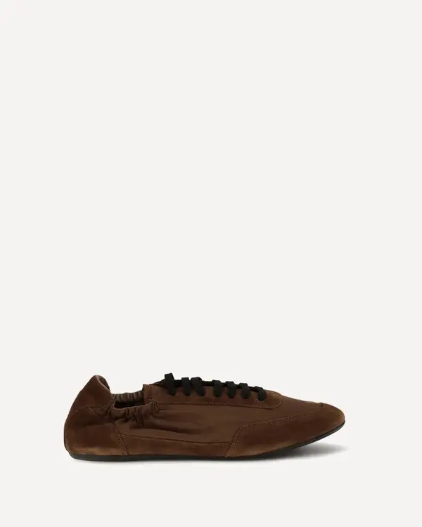 Prada Re-nylon And Suede Collapse Sneakers - Brown