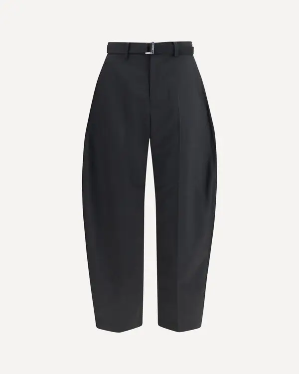 Sacai Wool Tailored Pants With Belt - Black
