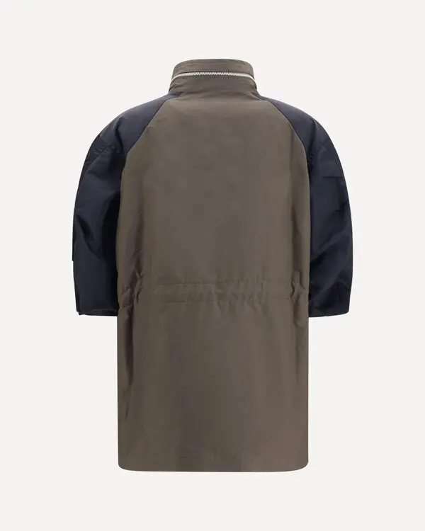 Sacai Nylon And Cotton Jacket With Three-quarter Sleeves