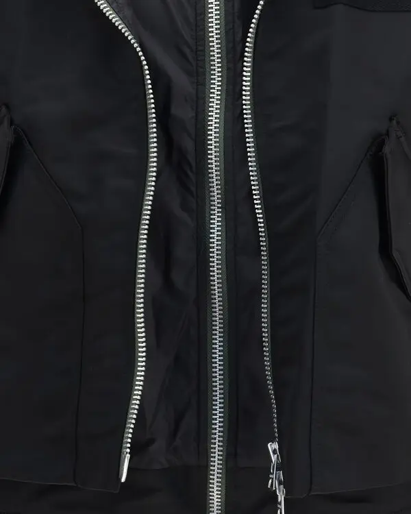 Sacai Cotton Chino And Nylon Twill Double Jacket - Black