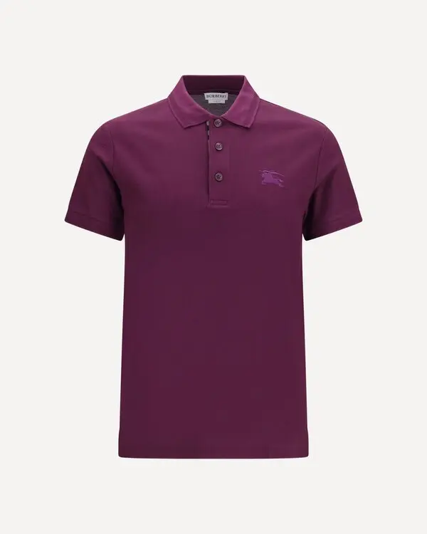 Burberry Cotton Polo Hirt With Embroidered Logo