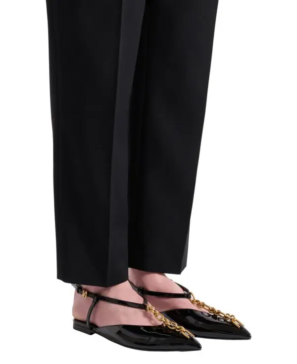 Balmain Patent Leather Sync Chain Sandals