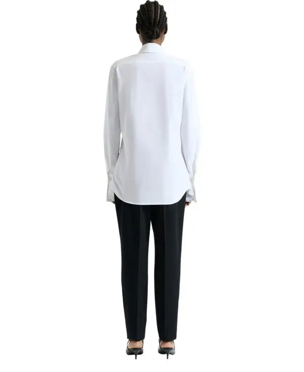 Balmain Cotton Poplin Shirt With Embellished Cuffs