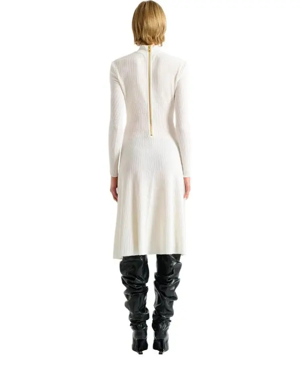 Balmain Long Ribbed Knit Dress