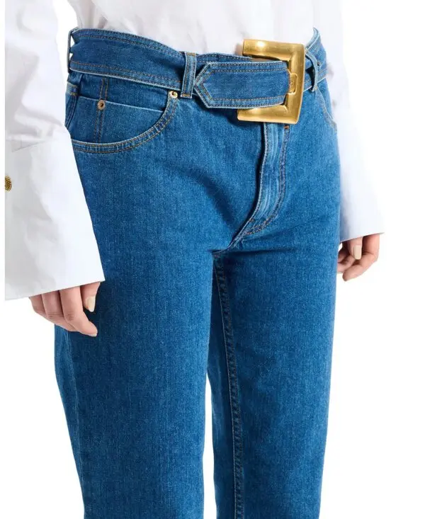 Balmain Belted Denim Jeans